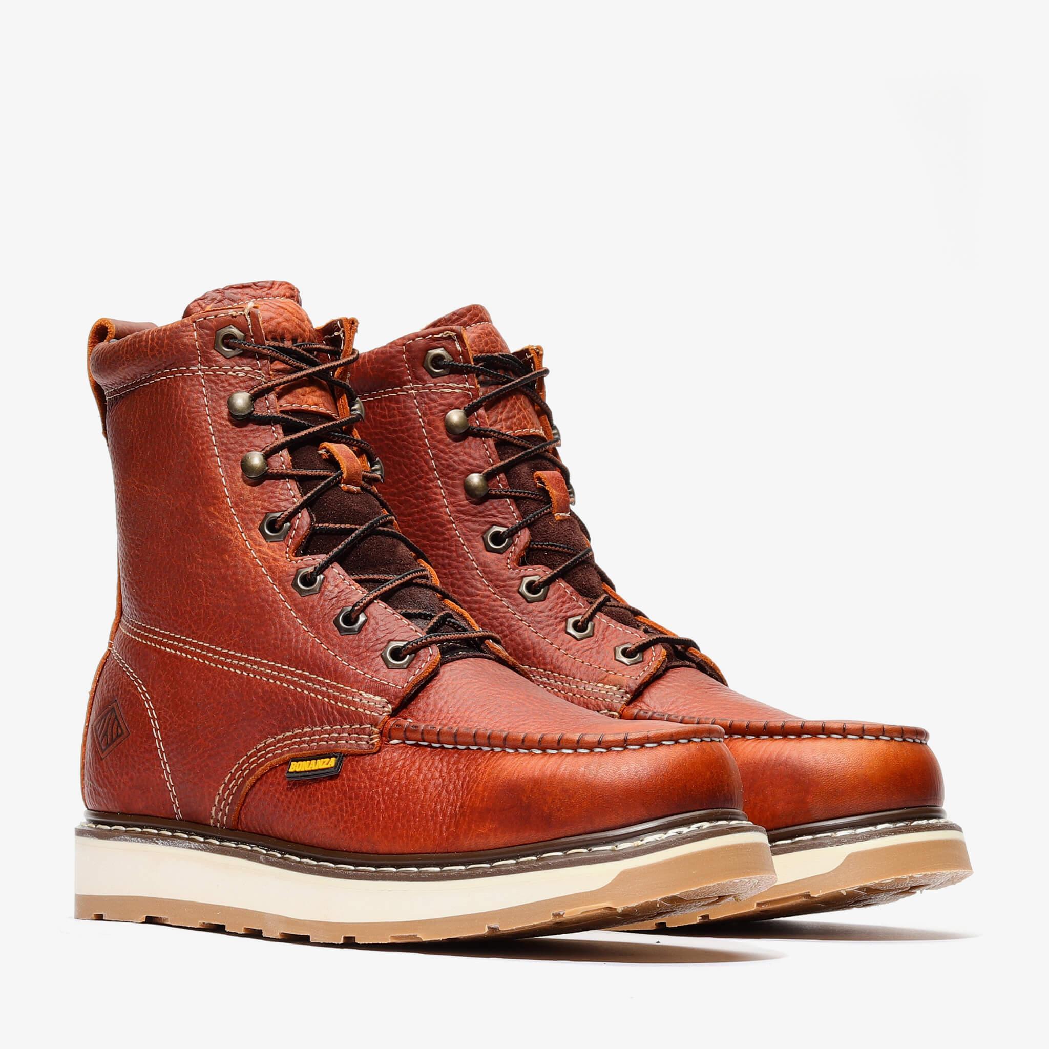 Moc Toe Work Boot - Double Density Outsole 8" - Golden Brown – N4dboots.com